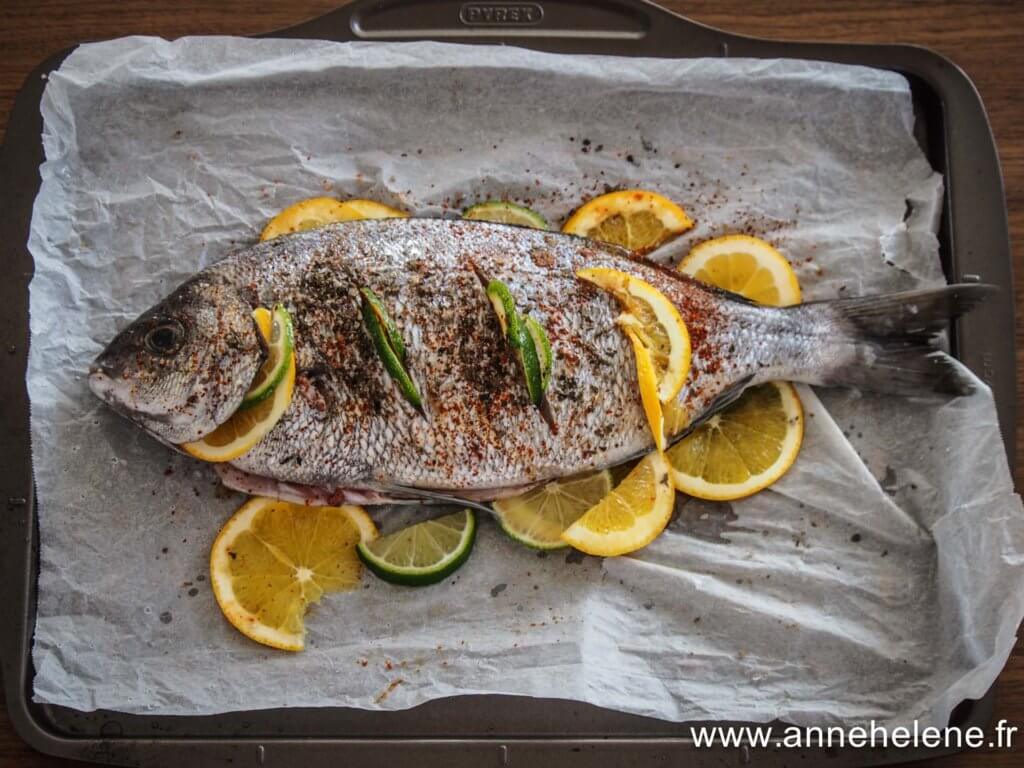 Dorade aux agrumes cuite au four